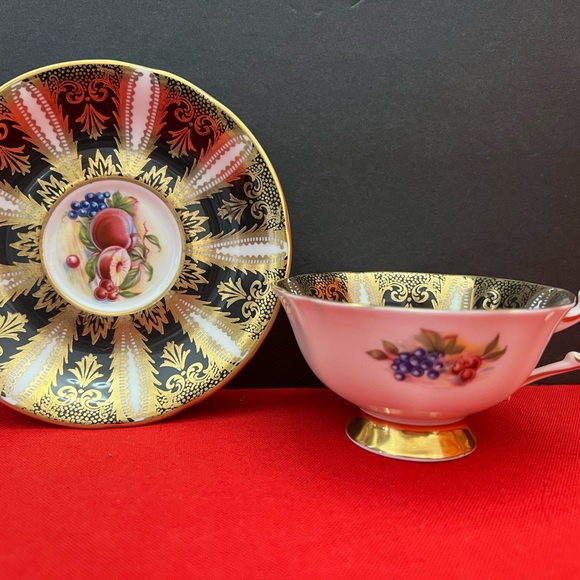 PARAGON | Dining | Vintage Paragon Tea Cup And Saucer Black And Gold ...